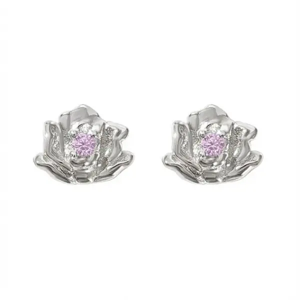 HARFI Alexandrite Sterling Silver Stud Earrings - Purple/silver