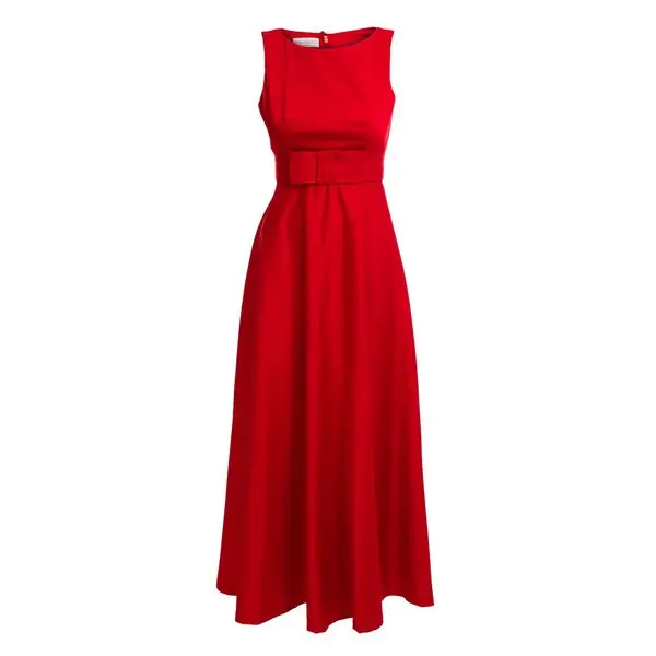 SOFIA TSERETELI Satin Cotton Gown - Red