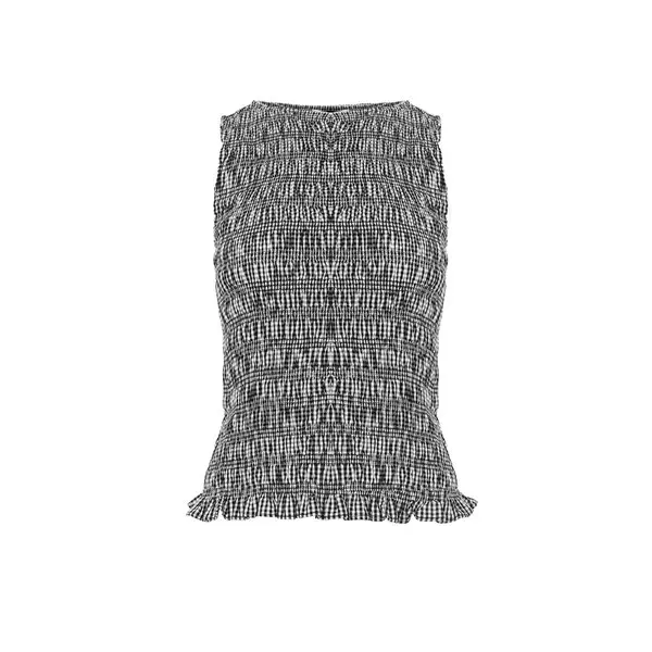 AMY LYNN Gingham High Neck Top