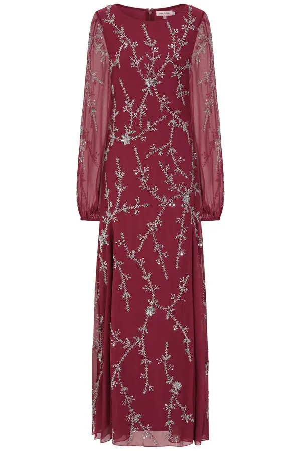 FROCK AND FRILL Embellished Maxi Dress - Red