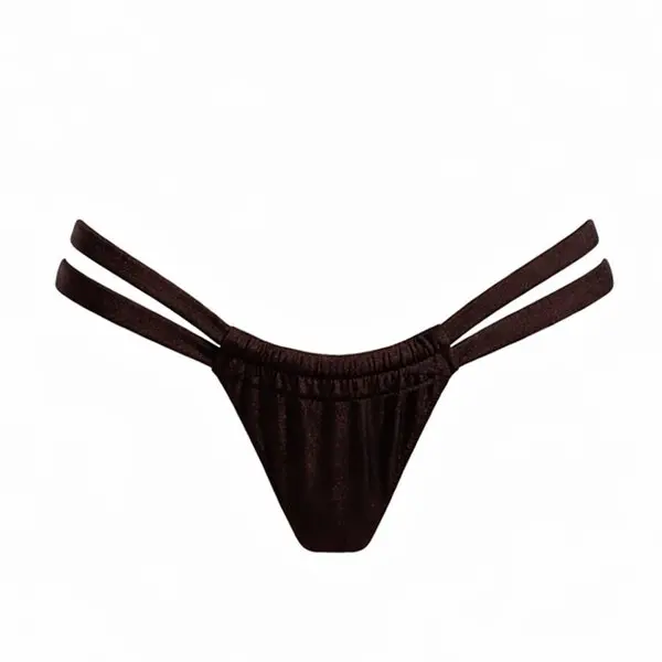 BELLETAGE SWIMWEAR Copal Thong Bikini Bottom - Brown