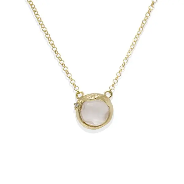 VINTOUCH ITALY Ad Astra Pink Quartz Necklace - Pink/gold
