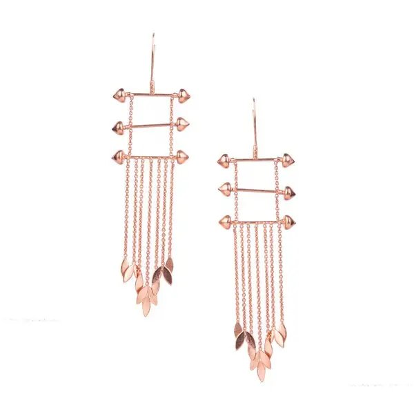 DHWANI BANSAL Sifar Flow Drop Earrings - Rose Gold