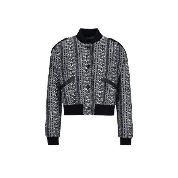 MANDRAGORA Ira Wool Bomber Jacket - Blue/black