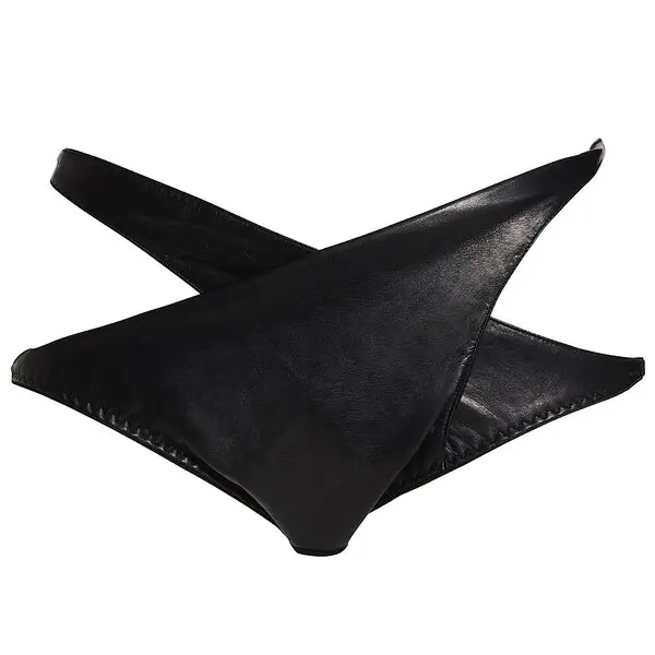 SOMETHING WICKED Lexi Leather Open Back Mini Brief - Black