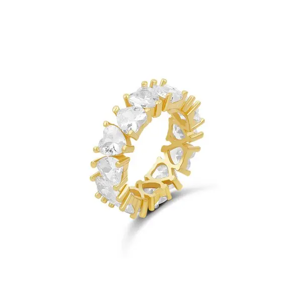 SHYMI Heart Prong-set Eternity Band - Gold