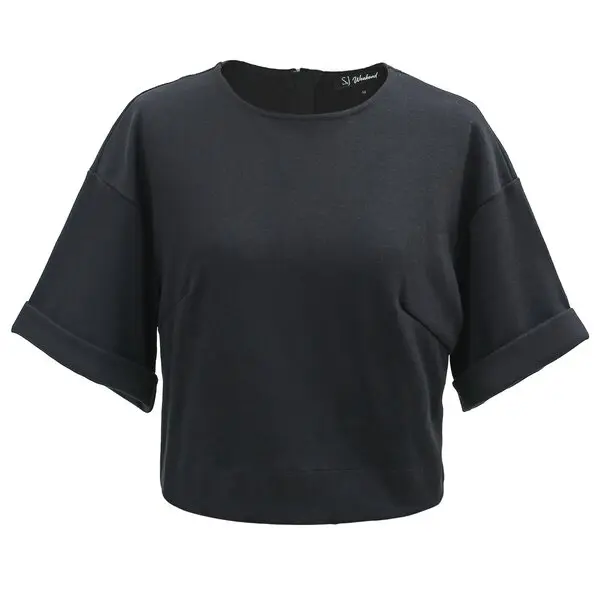 SMART AND JOY Minimalist Crop Cotton T-shirt