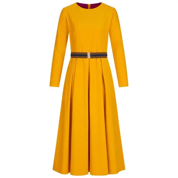 MARIANNA DÉRI Corduroy Belted A-line Dress