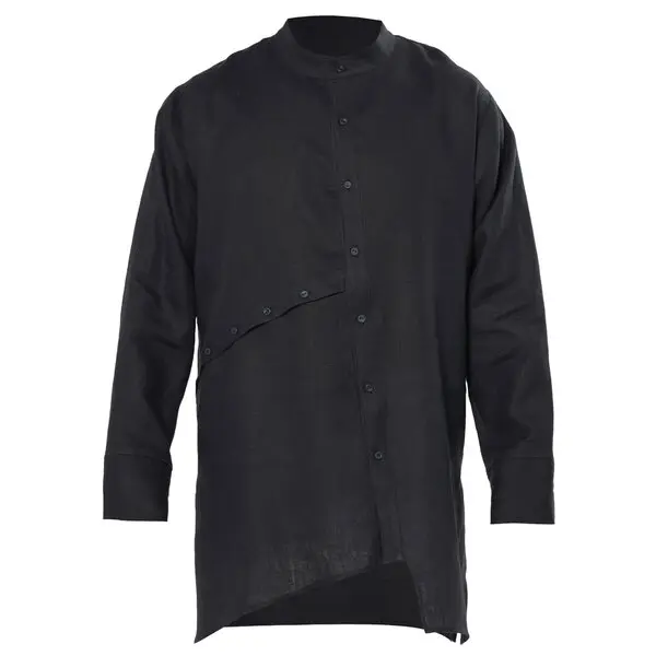 METAMORPHOZA Neutrals Men’s Linen Asymmetric Shirt