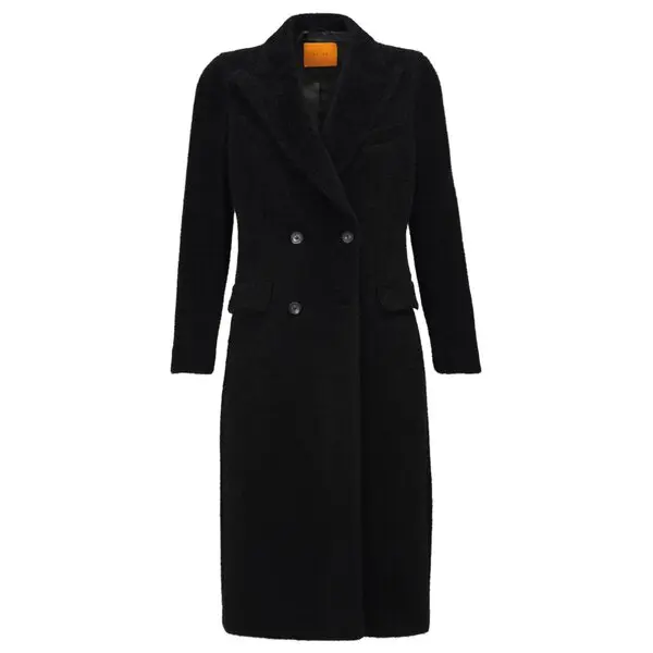 VULTO Alpaca Double-breasted Coat - Black
