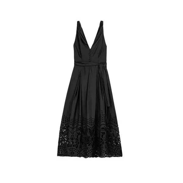 NOCTURNE Sleeveless Embroidered Midi Dress
