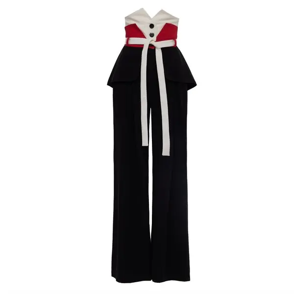 JULIA ALLERT Flared Pants With Corset Waistband - Black
