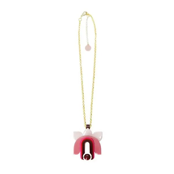 GISSA BICALHO Acrylic Lilium Chain Necklace - Pink