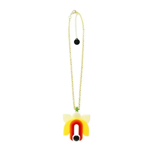 GISSA BICALHO Acrylic Lilium Chain Necklace - Yellow