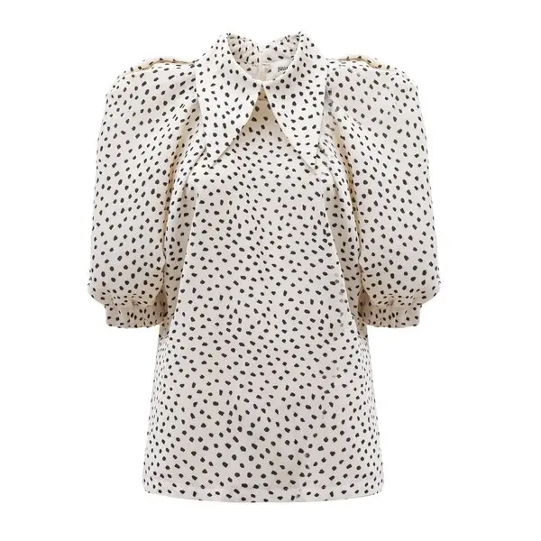 JULIA ALLERT Polka Dot Puff Sleeve Blouse