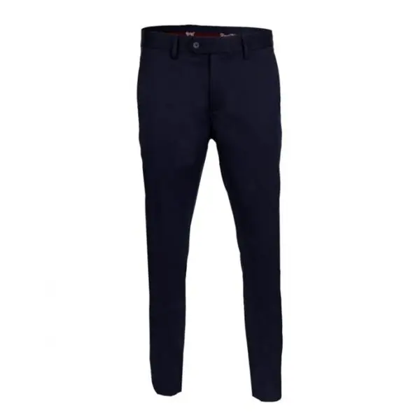 DAVID WEJ Plain Slim Fit Trousers With Belt Loops