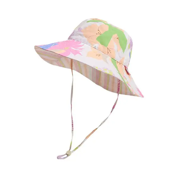 LOST PATTERN Frida's Garden Cotton Reversible Sun Hat - Orange