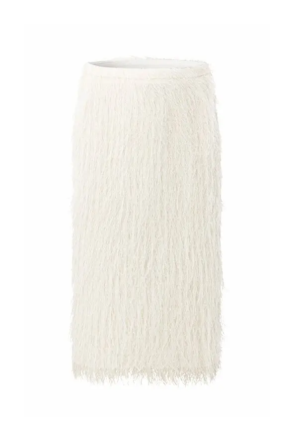 CENTRE PIECE Romee Fringe Midi Skirt