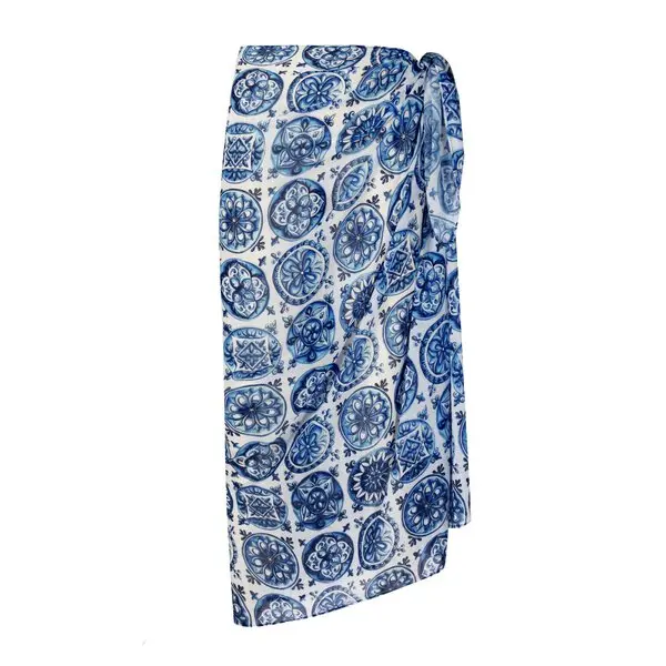 NUR KARAATA Dianella Bleu Blanc Pareo - Blue