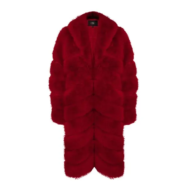 OW Copenhagen Faux Fur Coat - Red