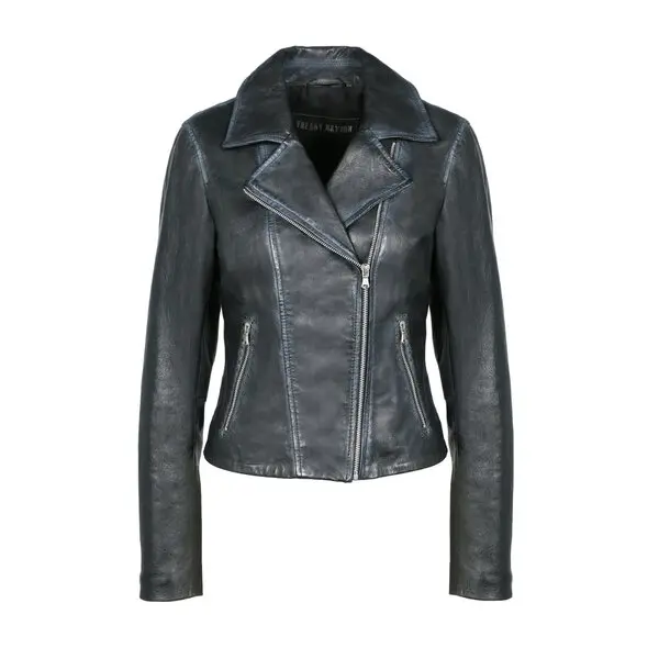 FREAKY NATION Rivet Leather Biker Jacket