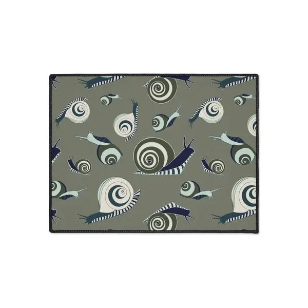 PIPER & FOX Grey / Green Garden Snails Doormat - Grey/green