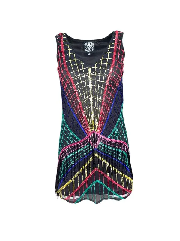 ANY OLD IRON Beaded Fringe Mini Dress