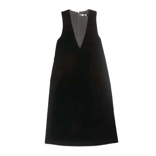 ROCH PEREL Signature V Velvet Midi Dress - Black