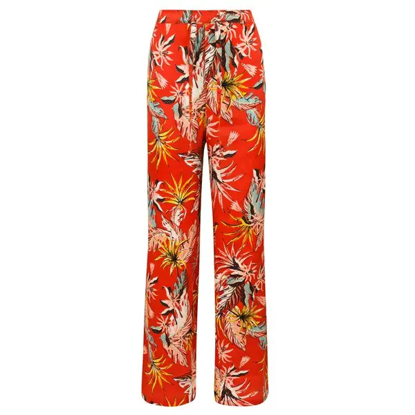 BOUTIQUE KAOTIQUE Printed Flowy Pants - Orange