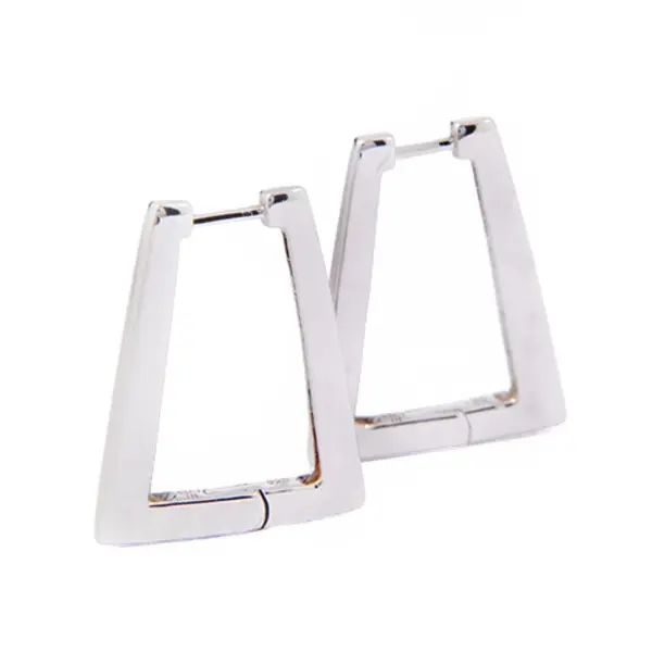 BELINDA JEWELZ Tahlia Trapezoid Hoop Earrings - Silver