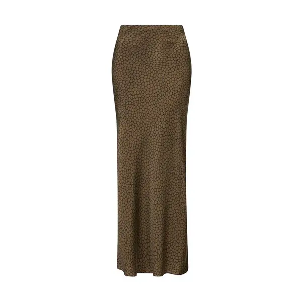 LILY ROU Silk Midi Slip Skirt