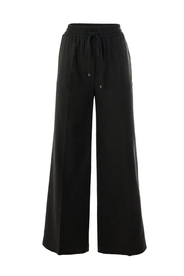 EXQUISE Livia Wide Leg Pants - Black/grey