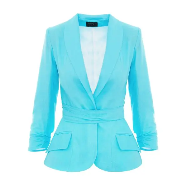 AVENUE N°29 Linen Structured Blazer With Belt