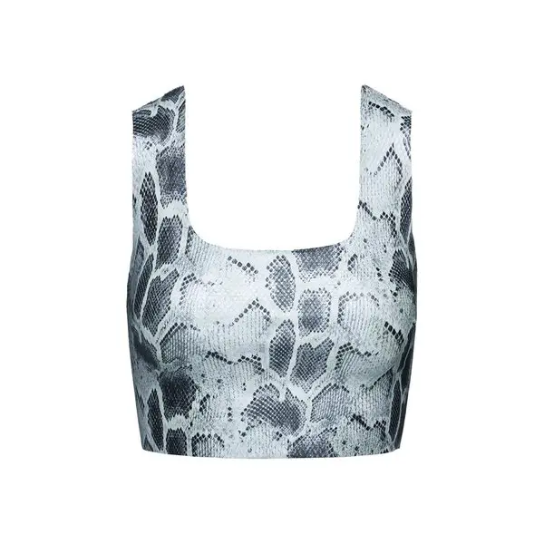 Commando Faux Leather Crop Top - Silver
