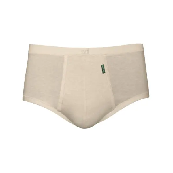ZD ZERO DEFECTS Neutrals Senior Fly Front Briefs – Premium Egyptian Cotton Comfort - Beige
