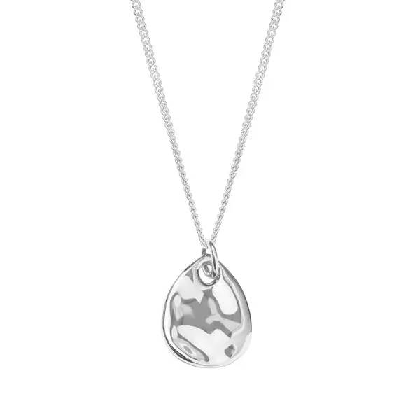 MURU Ripple Teardrop Pendant Necklace - Silver