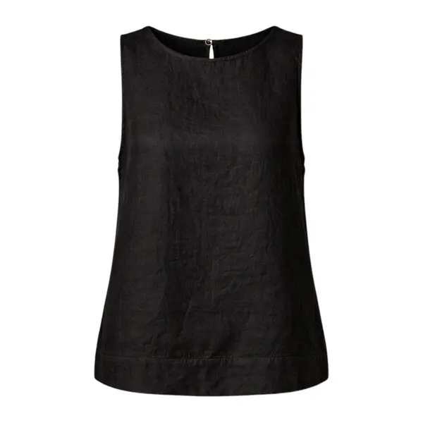 OH!ZUZA NIGHT&DAY Echo Viscose Top With Wide Straps - Black