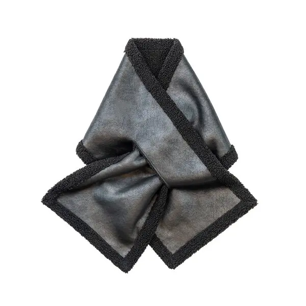 CIRCULAR PATH Faux Shearling Vegan Scarf - Black