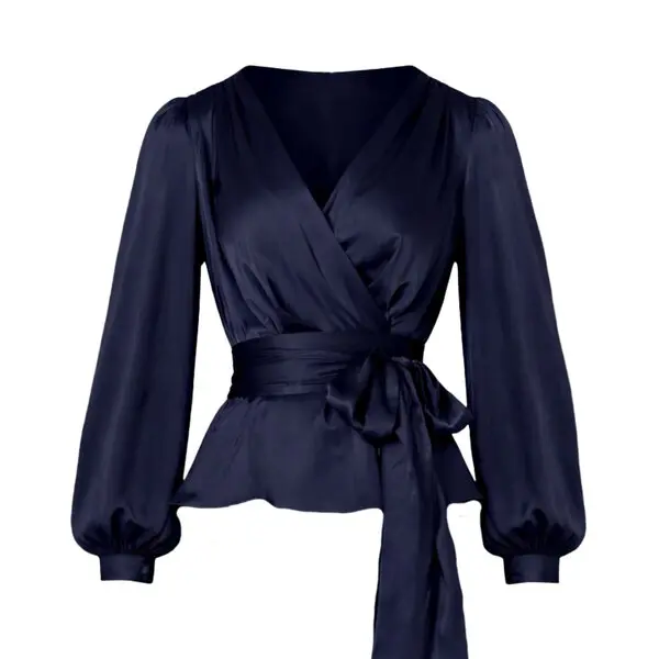 SACHA DRAKE Satin Faux Wrap Top