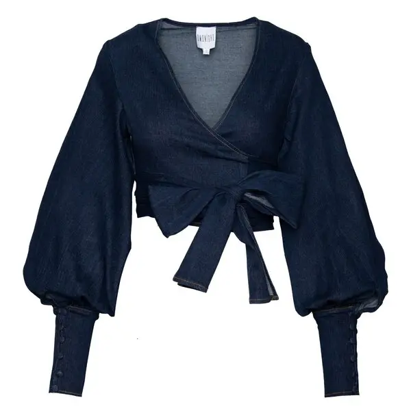 OFUURE Dana Denim Wrap Top