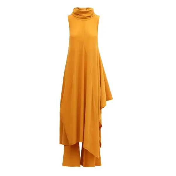 JULIA ALLERT Sleeveless Knit Dress And Flared Pants Set