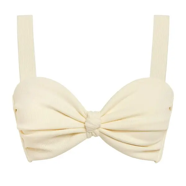 MONTCE Ribbed Bralette Bikini Top - White