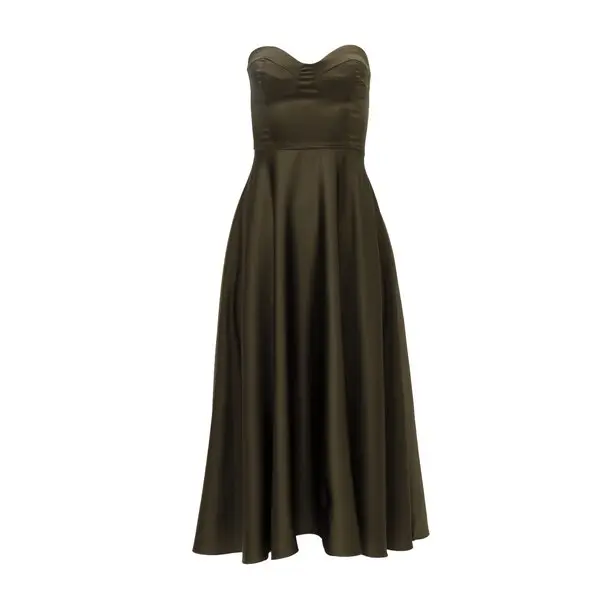 FOREVER YOUNG THE LABEL Elora Satin Midi Dress