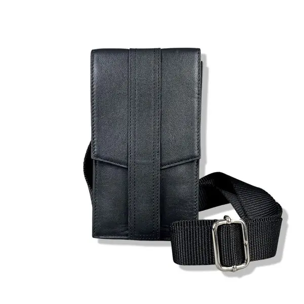 LEATHERCO. Leather Mini Cross Body Phone Bag - Black