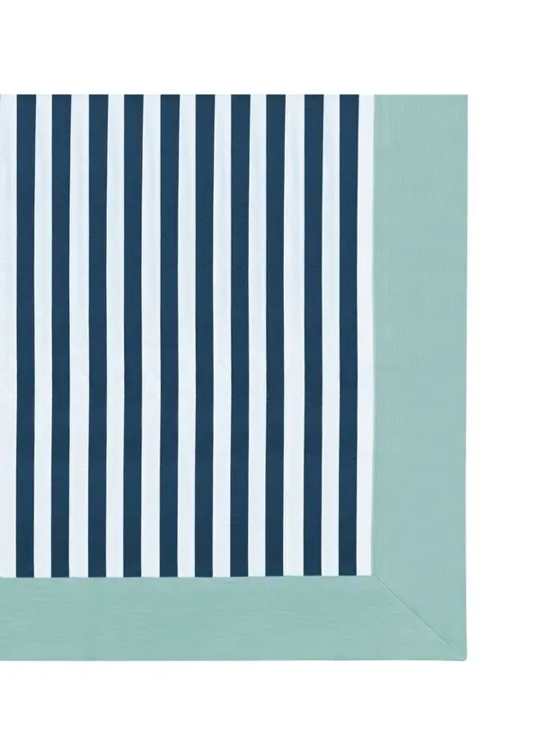ROUMÉLIE ORIENTALE Gala Stripe Series Navy Striped Tablecloth With Border