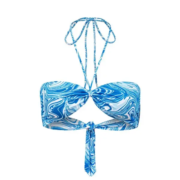 EKCENTRIK Aquadelic Bandeau Halter Bikini Top