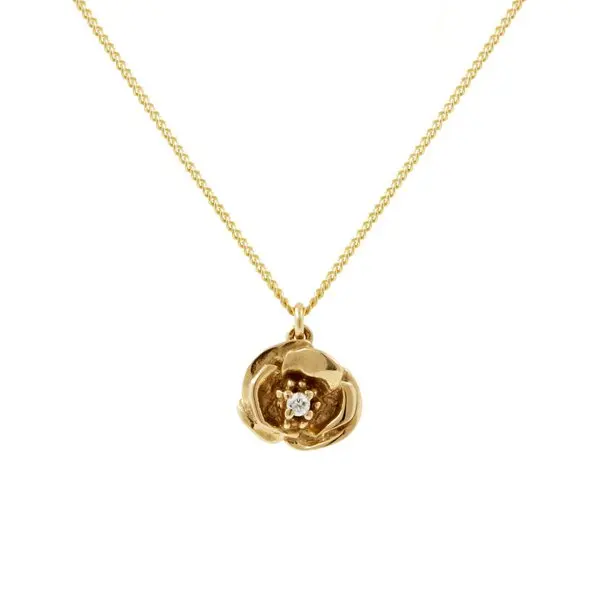 LEE RENEE Poppy Diamond Vermeil Necklace - Gold