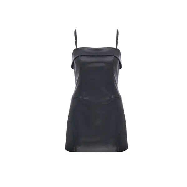 NAZLI CEREN Gaia Mini Vegan Leather Dress