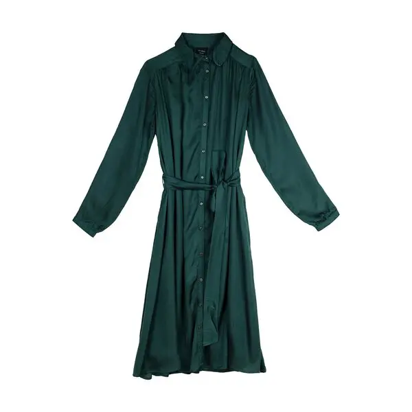 LO NEEL Erika Midi Shirt Dress - Green