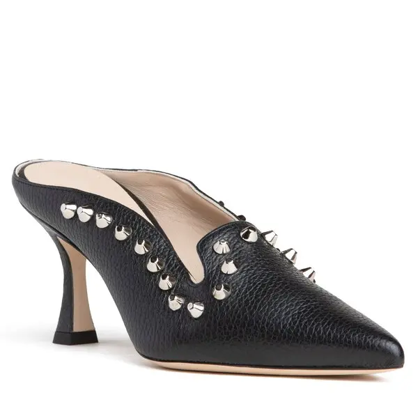 BEAUTIISOLES BY ROBYN SHREIBER Georgia Leather Mule With Studs